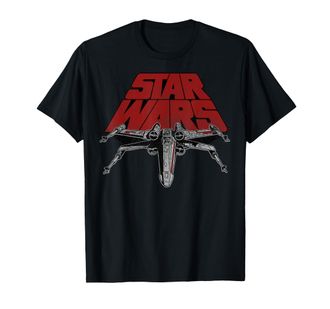 Star Wars X-Wing T-Shirt im Retro-Look mit schr&auml;gem Logo-Grafikdesign T-Shirt