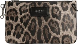 Dolce & Gabbana Homme, Sacs, Multicolore, Taille: ONE Size Pochette Imprim&eacute; L&eacute;opard