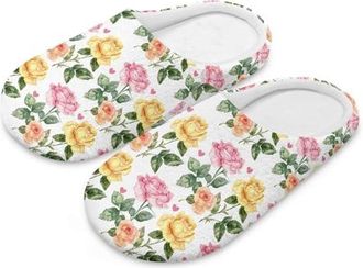 Coloranimal Pantoufles de spa pour femme - Pour chambre dh&ocirc;tes, maison - Bout ferm&eacute; - R&eacute;utilisable - Sandales dh&ocirc;tel, rose, 35.5/36.5 EU