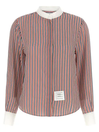 Thom Browne RWB-Striped Silk Blouse - Multicolor