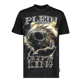 Philipp Plein Maxi Print Baumwoll-T-Shirt - - Tops - Herren - Schwarzk - XL