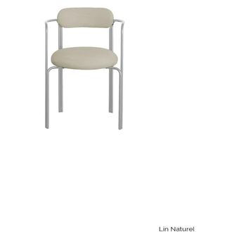 Gabrielle Paris Chaise en lin et acier chrom&eacute; Hortense Gabrielle Paris
