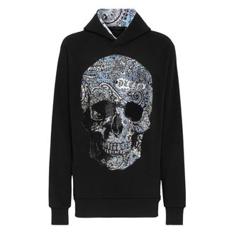 Philipp Plein Homme, Sweatshirts et sweats &agrave; capuche, Noir, Taille: 3XL Sweat &agrave; Capuche Paisley