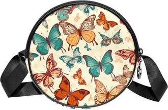 Generic Sac &agrave; bandouli&egrave;re rond pour femme, petit sac &agrave; bandouli&egrave;re avec fermeture &eacute;clair et bretelles r&eacute;glables style d&eacute;contract&eacute; pour femmes et filles