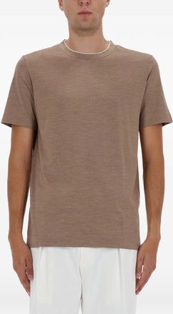 BOSS t-shirt à bords contrastants - Marron