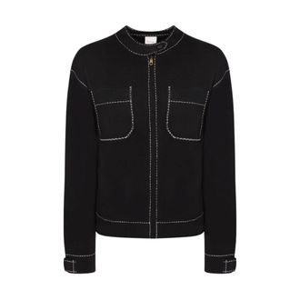 Paul Smith G&uuml;rteljacke mit kontrastierenden Ziern&auml;hten - - Knitwear - Damen - Schwarzk - S