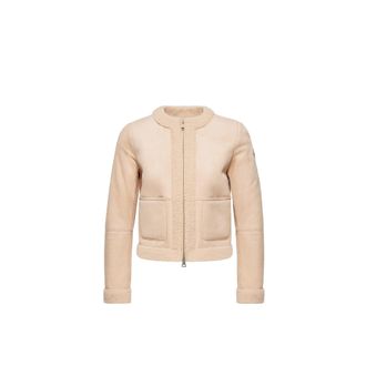 Moncler Moncler Doudoune Buis En Shearling, Femme, Beige, Taille: 2