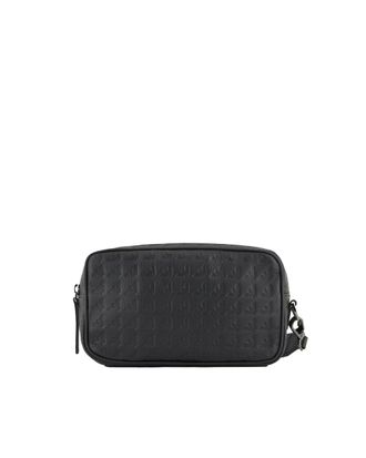 Emporio Armani Eagle Embossed Calf Leather Clutch - Black