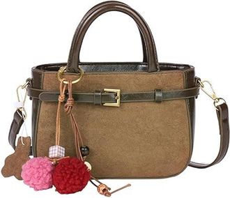 Generic Kexpery Sac &agrave; main en faux daim avec bandouli&egrave;re r&eacute;glable, sac crois&eacute; r&eacute;tro, sac bucket pour femmes, pour le travail, voyage