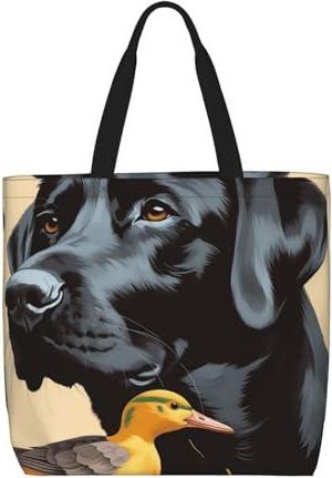 Generic Chien Et Canard Sac A Main Femmes L&eacute;ger Sacs De Courses Grand Sac Courses Pour Travail Gym Quotidienne