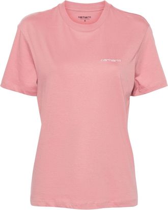 Carhartt Work in Progress T-Shirt mit Script-Stickerei - Rosa
