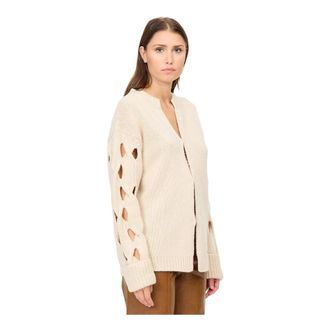 Federica Tosi Weicher Cardigan mit Cut Out &Auml;rmel - - Knitwear - Damen - Beige - M