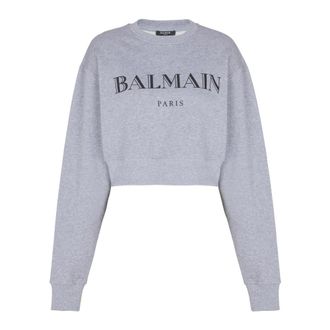 Balmain Sweathirt mit Rundhalauchnitt und -Print - - Sweatshirts & Hoodies - Damen - Grau - XS