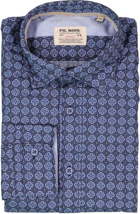 Fil Noir Herren Hemd blau Baumwolle