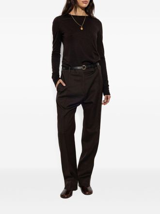 STUDIO NICHOLSON Womens Trousers Quartes Relaxed Wool Brown Virgin Wool; Lining: Acetate