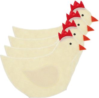 Pretyzoom Osterk&uuml;Ken Eierw&auml;Rmer 4 St&uuml;Ck K&uuml;Kenf&ouml;Rmige Eierh&uuml;Llen Cartoon Eierbeutel Aus Stoff Warme Abdeckung F&uuml;R Ostereier Osterpartyzubeh&ouml;R