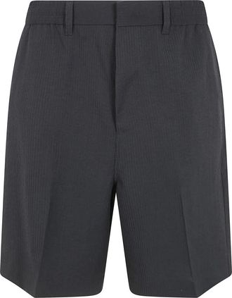 Emporio Armani Homme, Shorts, Bleu, Taille: M Nylon Seersucker Elasticated-Back Bermuda Shorts