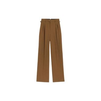 Ami Braune Hose mit G&uuml;rtelschlaufen - - Trousers - Damen - Braun - 2XS