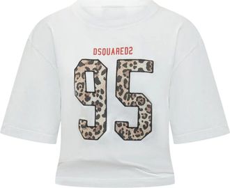 Dsquared2 Femme, Tops, Blanc, Taille: 40 FR Cropped Breezy Tee