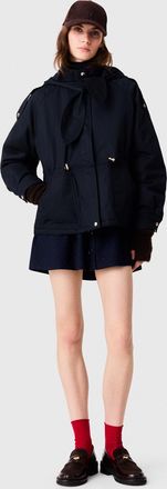 Maje Parka Mi-longue Matelass&eacute;e - Bleu Marine - Taille 34 - Maje