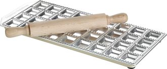 Imperia Italian Ravioliform mit 36 Ravioli-Mulden und Nudelholz, Schwarz