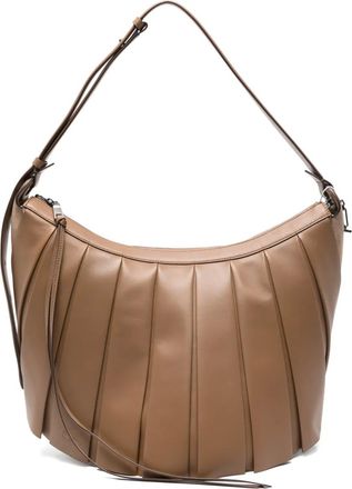 Lacoste Runway Lenglen XL pleated shoulder bag - Marron