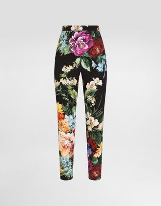 Dolce & Gabbana Hose Aus Charmeuse Mit Blumenbouquet-print - Frau Hosen Und Shorts Drucken 42