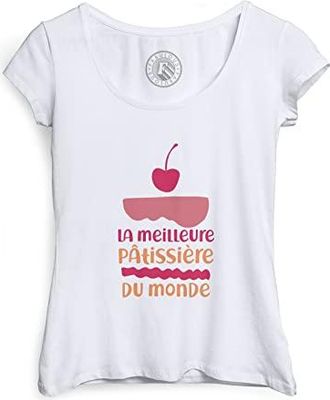 Fabulous T-Shirt Femme Col Echancr&eacute; La Meilleure Patissiere du Monde Dessert Patisserie Gateau Boulangerie