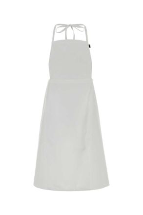 Miu Miu Halter Poplin Dress - White