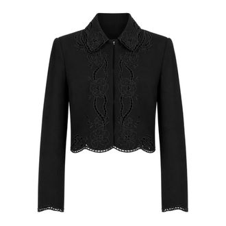 Twinset Jacke mit Stickerei - - Jackets - Damen - Schwarzk - S