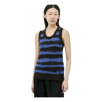 Acne Studios Distressed Stripe Top - - Tops - Damen - Lila - 2XS