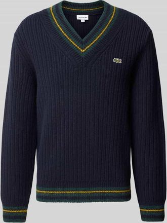 Lacoste Relaxed Fit Pullover aus reiner Wolle