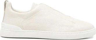 Ermenegildo Zegna Homme, Chaussures, Blanc, Taille: 40 EU Baskets en Cuir Triple Stitch