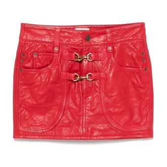 Isabel Marant Lederrock mit Schnallen - - Skirts - Damen - Rot - XS