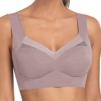 Generic BH Ohne B&uuml;gel &Uuml;bergr&ouml;&szlig;e Bustier, Damen Komfort Vollschalen Minimizer BH Gepolstert Spitzen Bra Weich Nahtlos Stretch Bustier Mittel Halt B&uuml;gelloser Be