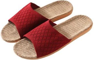 UPKOCH Pantoufles L&eacute;g&egrave;res Lin Respirant pour Int&eacute;rieur Absorption Transpiration Semelle Antid&eacute;rapante Confort Printemps-&eacute;t&eacute; Chaussures Unisexes Simples et Du