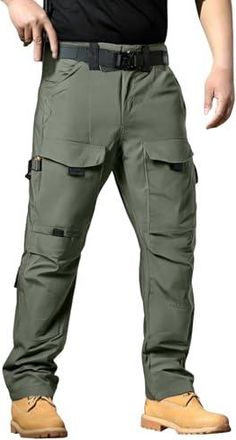 Generic Pantalon de surv&ecirc;tement cargo pour homme, coupe d&eacute;contract&eacute;e avec poches utilitaires pour la randonn&eacute;e en plein air, les trajets quotidiens et confort
