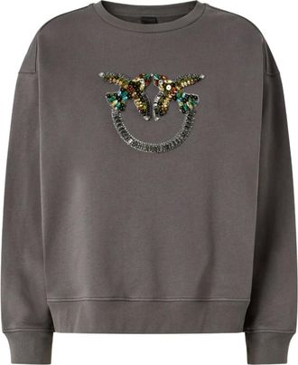 Pinko Pinko, Femme, Sweatshirts et sweats &agrave; capuche, Gris, Taille: 42 FR Pinko Sweaters Grey