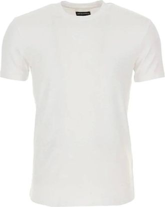 Emporio Armani Homme, Tops, Blanc, Taille: S T-Shirt Manches Courtes Col Rond
