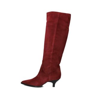 Lina Locchi Rote Wildleder Kniehohe Stiefel AV 256 - - Shoes - Damen - Rot - 43 EU