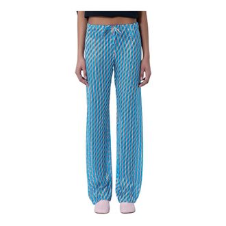Dries Van Noten Drawstring Wide-Leg Pantalons - Femme - Pantalons - Bleu - Taille: 42 FR