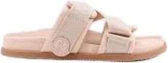 Moncler Femme, Chaussures, Rose, Taille: 41 EU Mon Summer Nappa Leather Slides