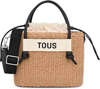 Tous Nacelle Moyenne Scoubidou Naturel-Noir Medium Femme, Beige, Taille Unique