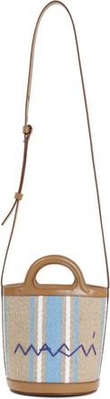 Marni Beuteltaschen - Cigar Brown Jute Tropicalia Mini Bucket Handbag - Gr. unisize - in Braun - für Damen