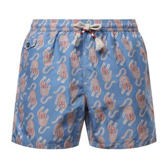 MC2 Saint Barth Ultralight Swim Short 70s Print - - Swimwear - Herren - Blau - 3XL