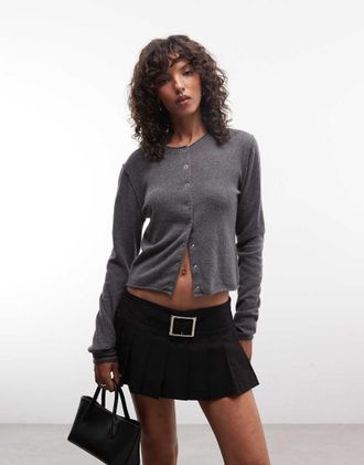 Weekday Gilet ajust&eacute; en laine m&eacute;lang&eacute;e - Gris chin&eacute;
