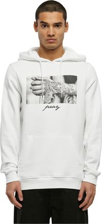 Mister Tee Herren Kapuzenpullover Pray 2.0 Hoody, Männer Hoodie mit Frontprint, Regular Fit, XXL, White