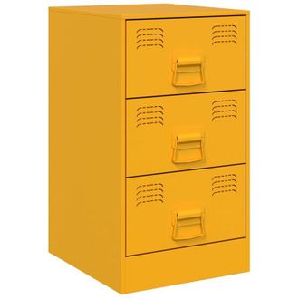 vidaXL Nachttisch Senfgelb 34,5x39x62 cm Stahl Vidaxl