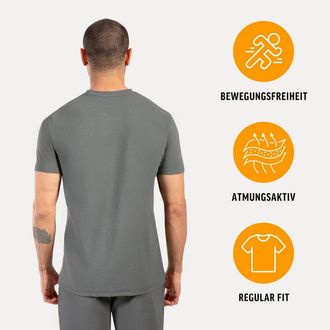 Smilodox T-Shirt Micah, Atmungsaktives Shirt mit 3D Rubber Print, Kurzarm Shirt Weiches Material Hohe Bewegungsfreiheit Sport Freizeit Gym