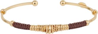 Gas Bijoux Zizanie Jonc Gold Plated And Cotton Threads Bracelet